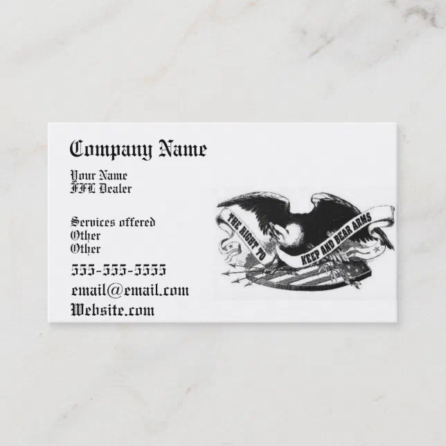 firearms business card | Zazzle