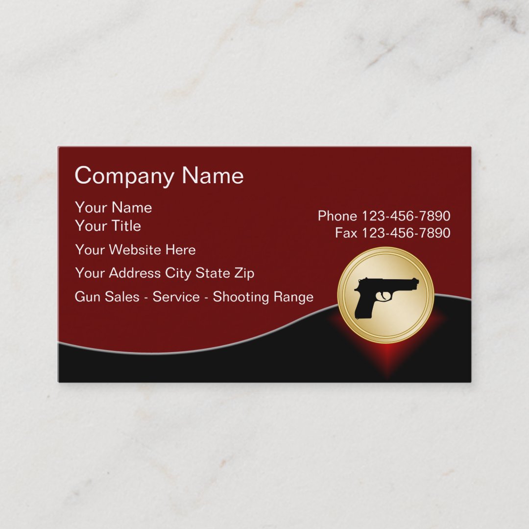 Firearms Business Cards | Zazzle