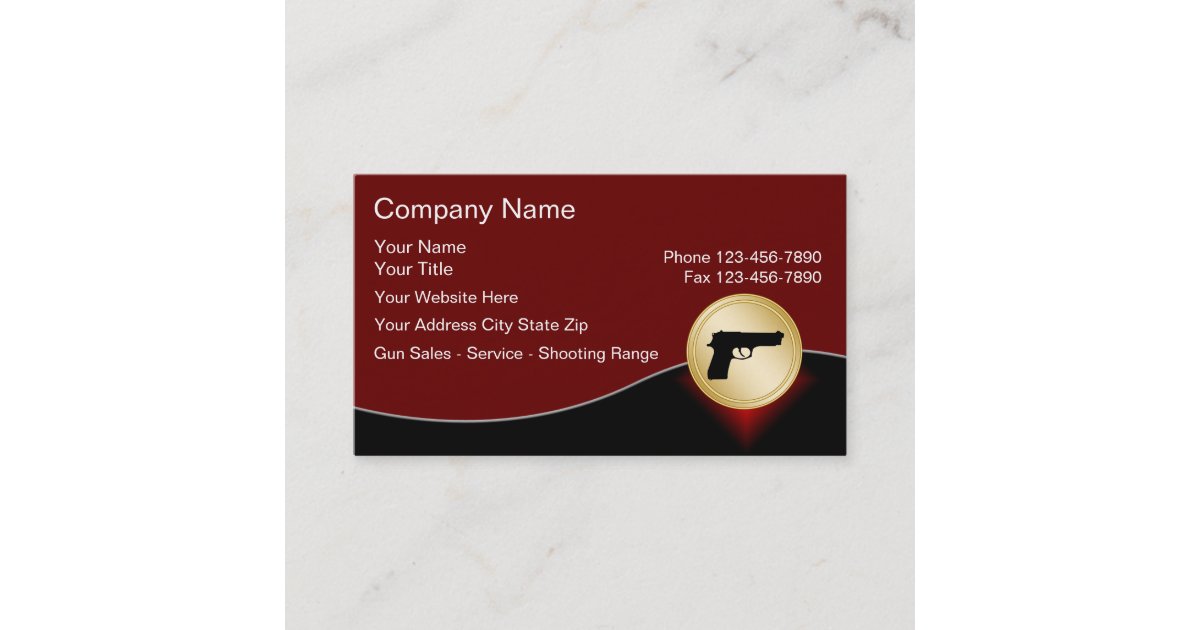 Firearms Business Cards | Zazzle