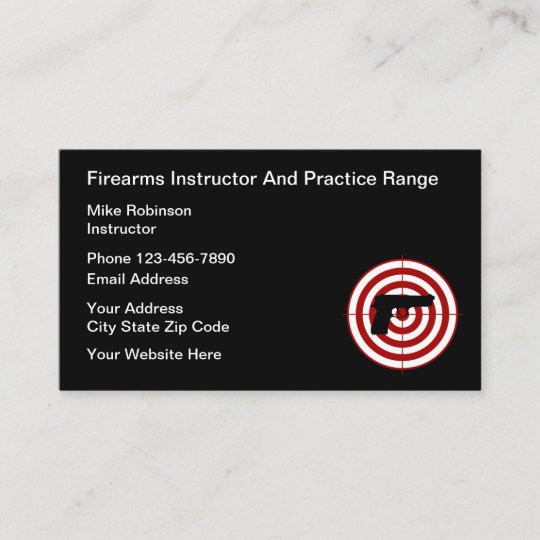 FIrearms Instructor And Self Defense Business Card | Zazzle.com