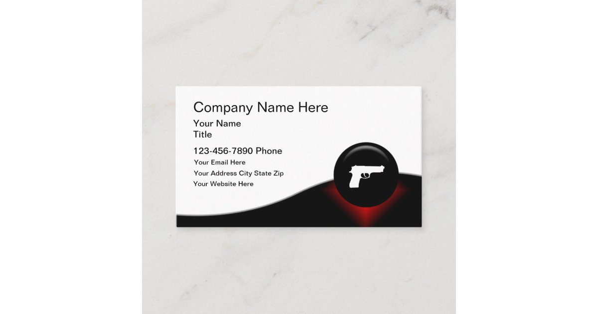 Firearms Instructor Modern Business Card | Zazzle