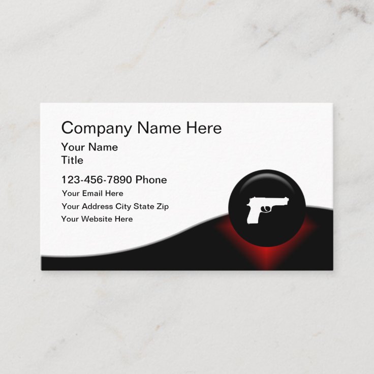 Firearms Instructor Modern Business Card | Zazzle