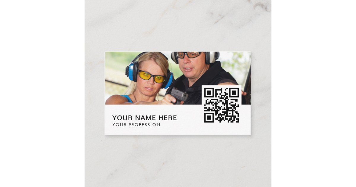 FIrearms Instructor QR Code Business Card | Zazzle
