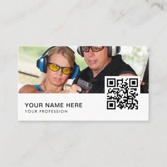 FIrearms Instructor QR Code Business Card | Zazzle