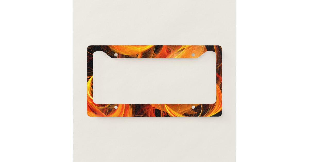 Fireball Abstract Art License Plate Frame | Zazzle