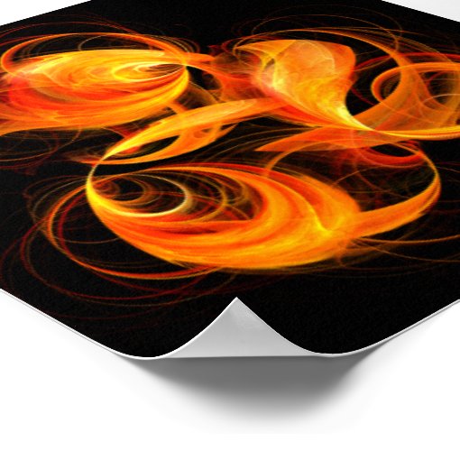 Fireball Abstract Art Poster | Zazzle