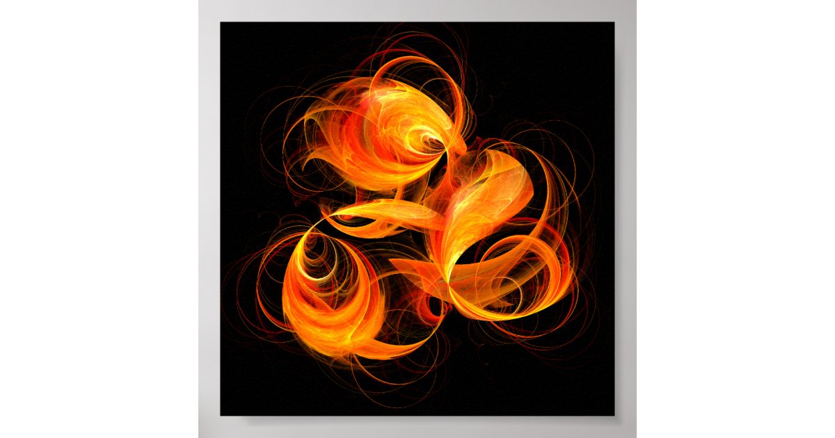 Fireball Abstract Art Poster | Zazzle