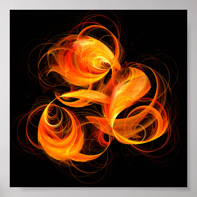 Fireball Abstract Art Poster | Zazzle