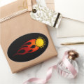 Fireball Oval Sticker | Zazzle