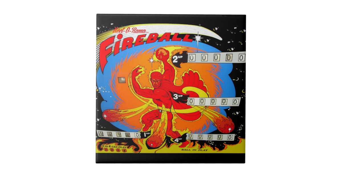 Fireball Pinball Tile | Zazzle