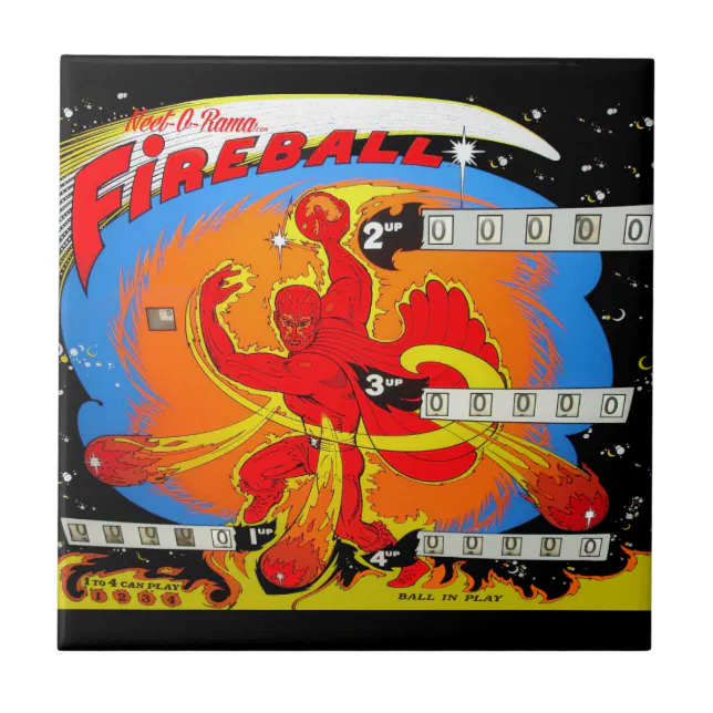 Fireball Pinball Tile | Zazzle