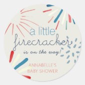 Firecracker 4th of July Fireworks Baby Shower Classic Round Sticker ...