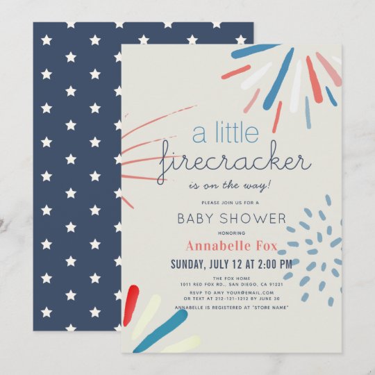 Firecracker 4th of July Fireworks Baby Shower Invitation | Zazzle.com