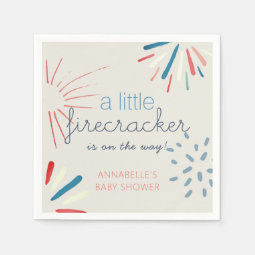 Firecracker 4th of July Fireworks Baby Shower Napkins | Zazzle
