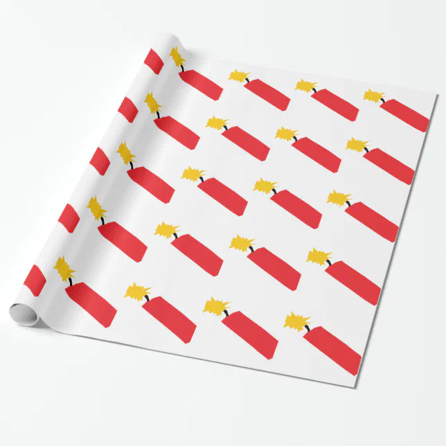 Firecracker cartoon, TNT, dynamite Wrapping Paper | Zazzle