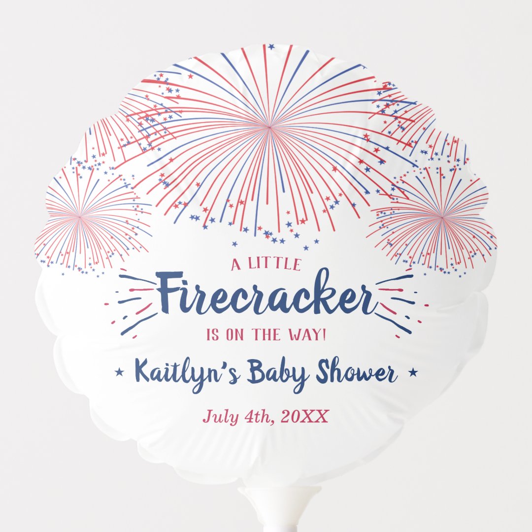 Firecracker On The Way! 4th Of July Baby Shower Balloon | Zazzle