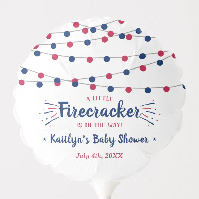 Firecracker On The Way! 4th Of July Baby Shower Balloon | Zazzle