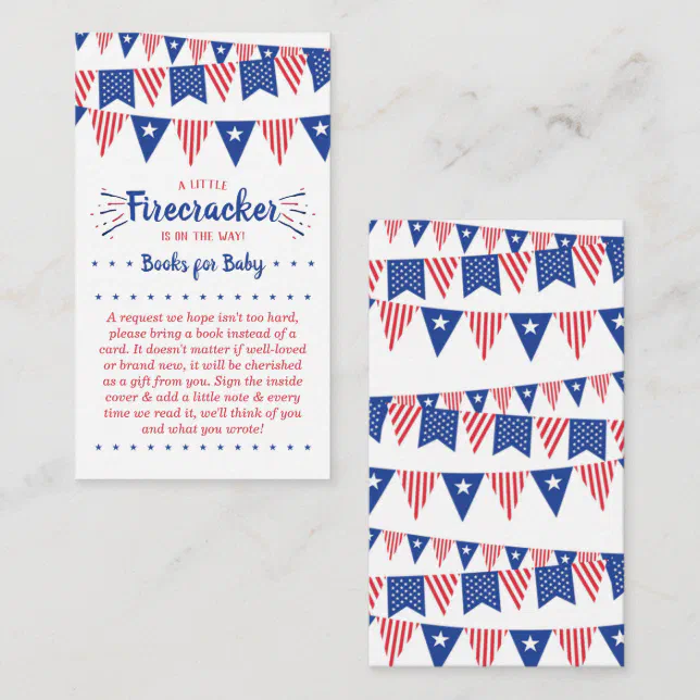 Firecracker On The Way! 4th Of July Baby Shower Enclosure Card | Zazzle