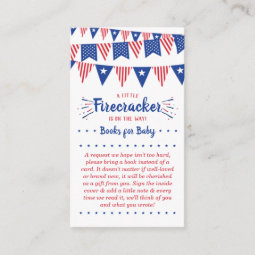 Firecracker On The Way! 4th Of July Baby Shower Enclosure Card | Zazzle
