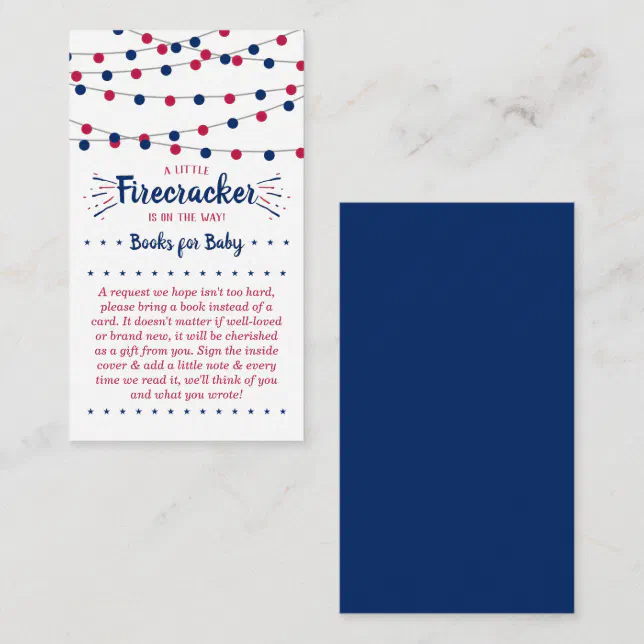 Firecracker On The Way! 4th Of July Baby Shower Enclosure Card | Zazzle