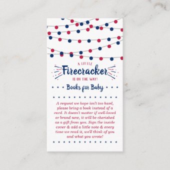 Firecracker On The Way! 4th Of July Baby Shower Enclosure Card | Zazzle
