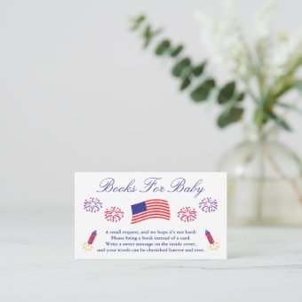 Firecracker Patriotic Books For Baby Shower Card | Zazzle