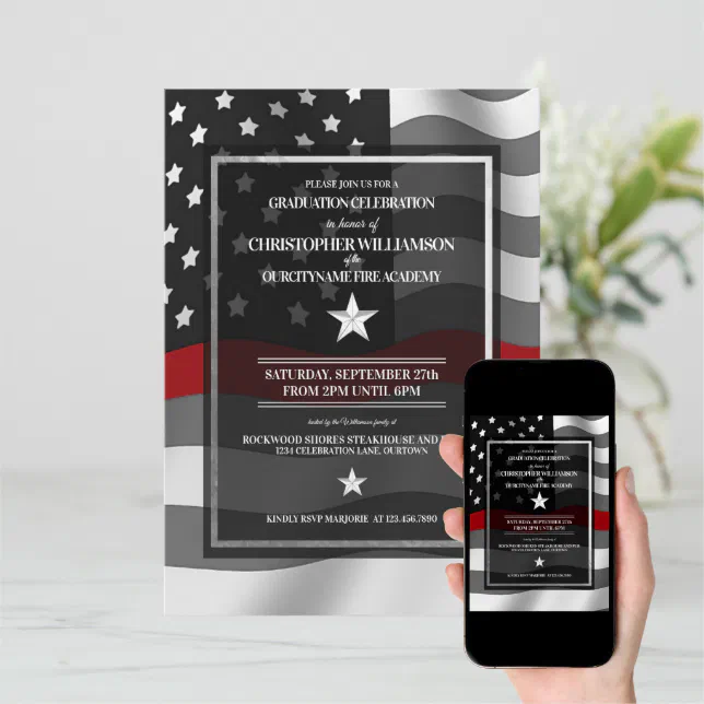 Firefighter Academy Graduation Party Invitation | Zazzle