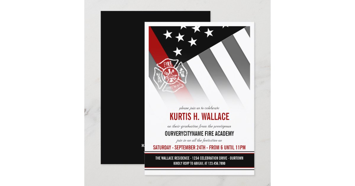 Firefighter Academy Graduation Party Invitation | Zazzle