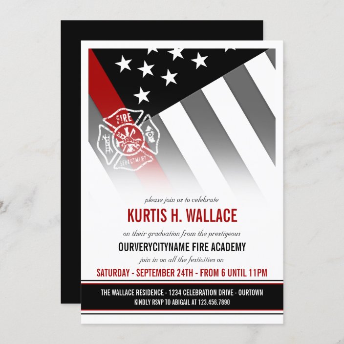 Firefighter Academy Graduation Party Invitation | Zazzle.com Firefighter Academy Graduation Party Invitation | Zazzle.com