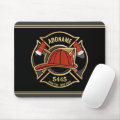 Firefighter ADD NAME Fire Station Department Badge Mouse Pad | Zazzle