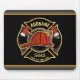 Firefighter ADD NAME Fire Station Department Badge Mouse Pad | Zazzle