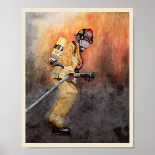 Firefighter Art Print suitable for Framing Miranda | Zazzle.com