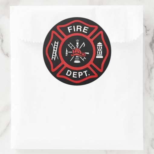 Firefighter Badge Classic Round Sticker | Zazzle