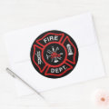 Firefighter Badge Classic Round Sticker | Zazzle