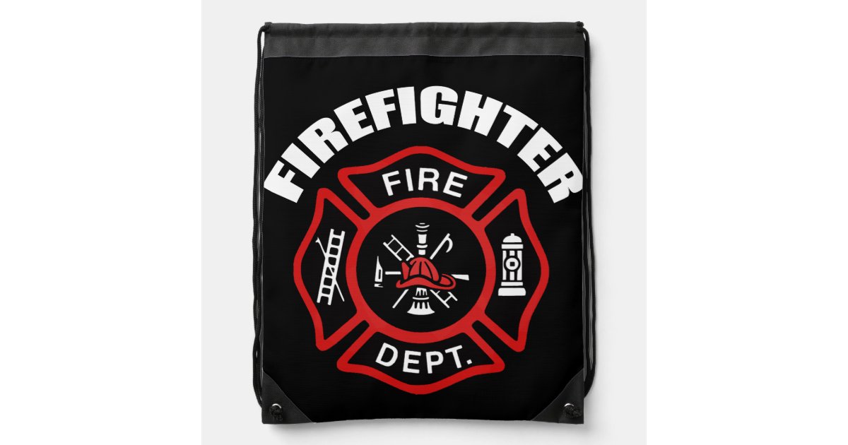 Firefighter Badge Drawstring Bag | Zazzle