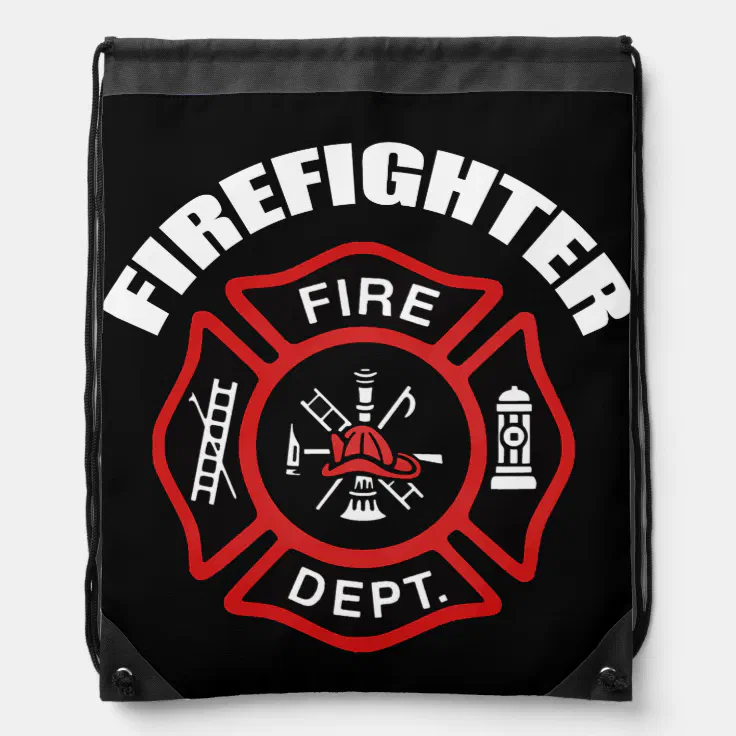 Firefighter Badge Drawstring Bag | Zazzle