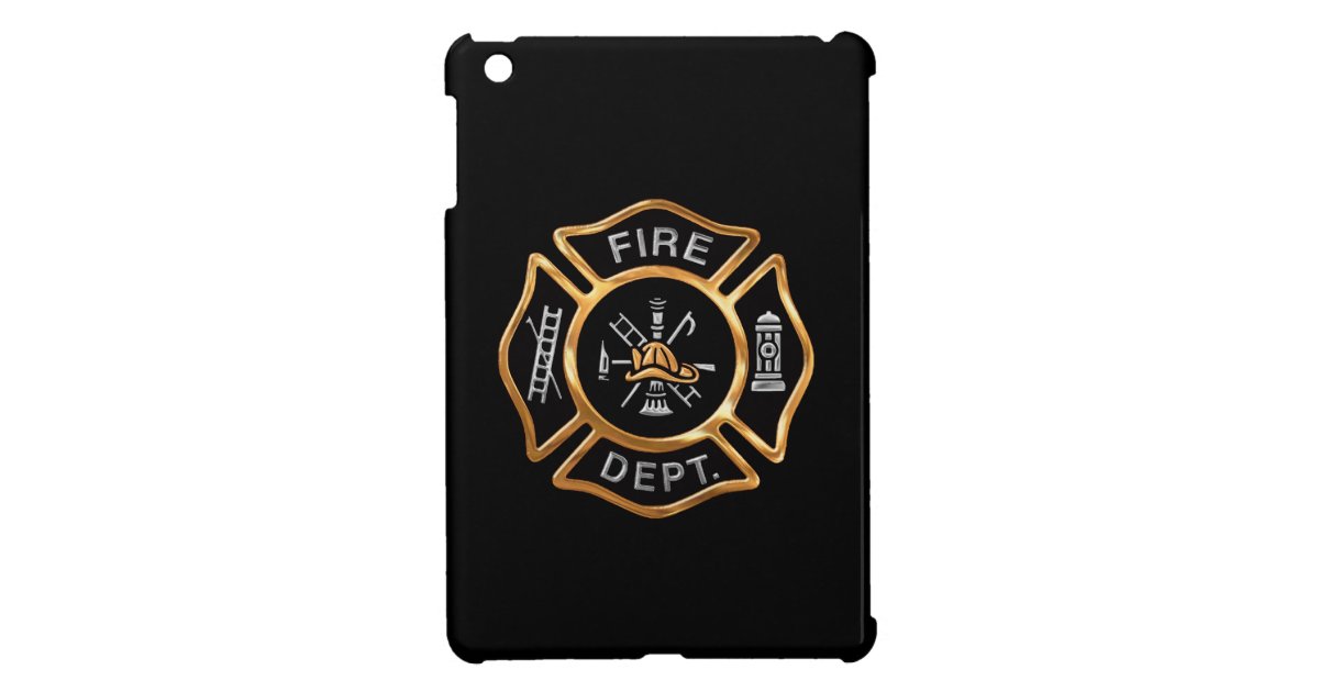 Firefighter Badge Gold iPad Mini Case | Zazzle