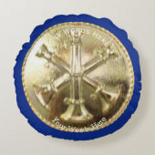 Firefighter Battalion Chief Gold Medallion Round Pillow | Zazzle