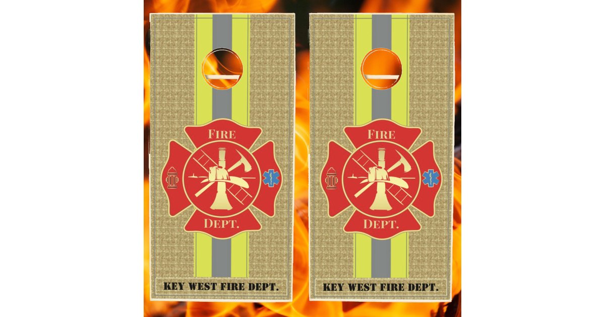 Firefighter Bunker Gear Maltese Cross Cornhole Set | Zazzle