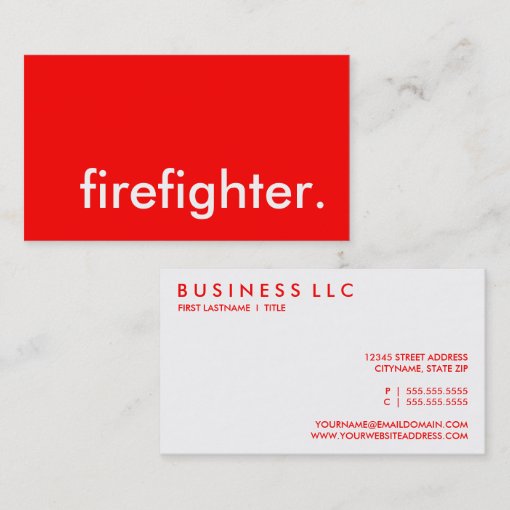 firefighter business card | Zazzle