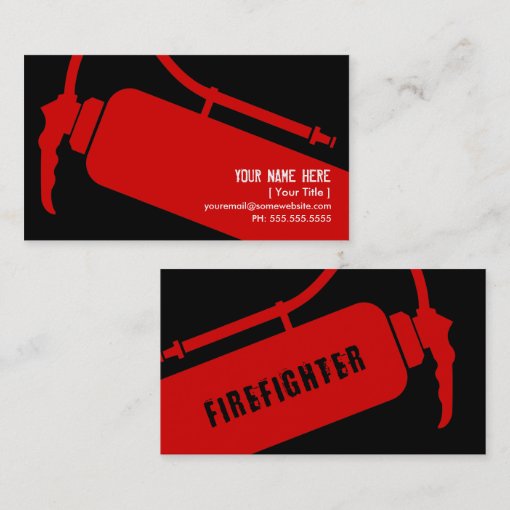 firefighter business card | Zazzle