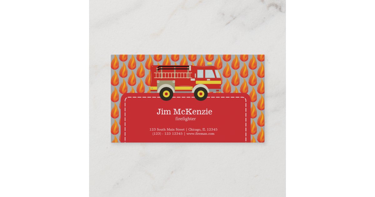 Firefighter Business Card | Zazzle