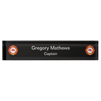 Firefighter Captain Desk Name Plates | Zazzle