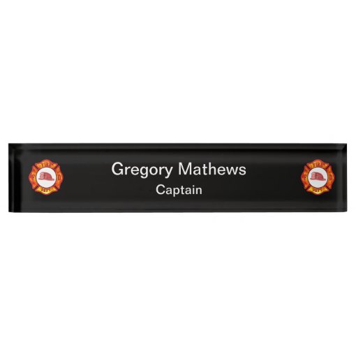 Firefighter Captain Desk Name Plates | Zazzle