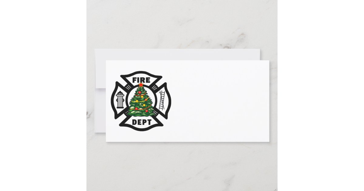 Firefighter Christmas Fire Dept Holiday Card | Zazzle