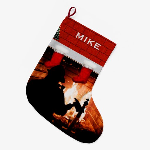 Firefighter Christmas gift Large Christmas Stocking | Zazzle