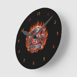 Firefighter clock | Zazzle