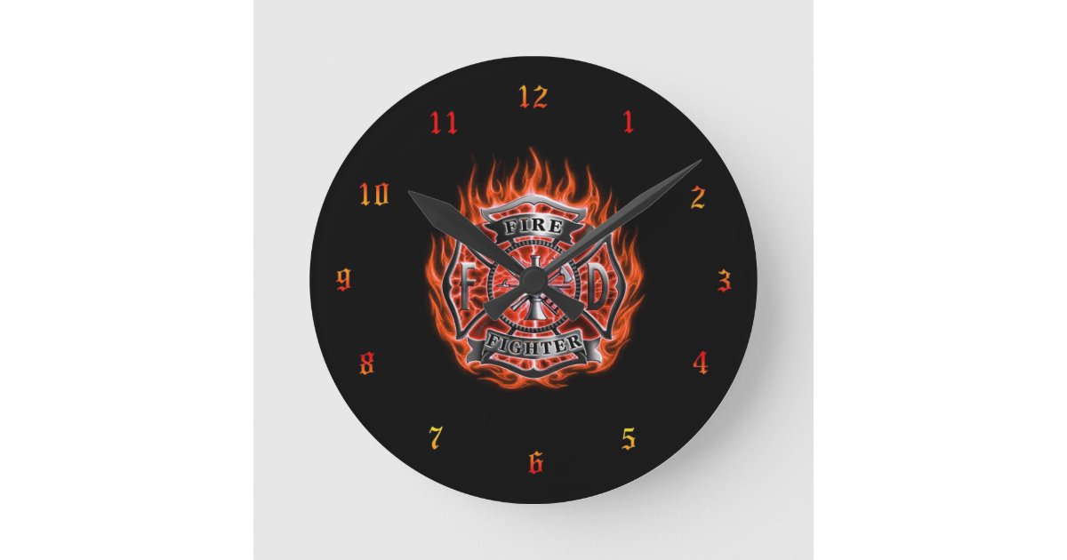 Firefighter clock | Zazzle