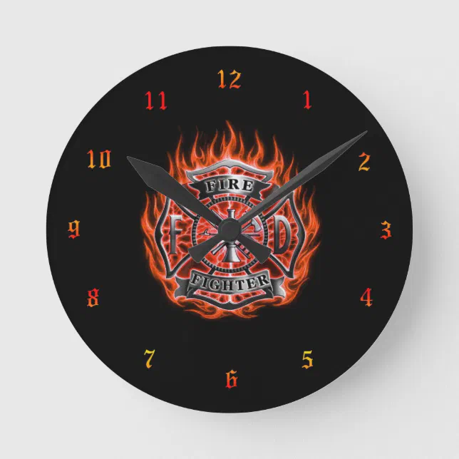 Firefighter clock | Zazzle