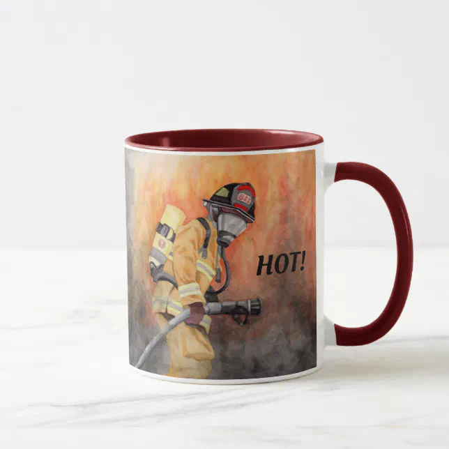 Firefighter Coffee Cup Personalize Words | Zazzle